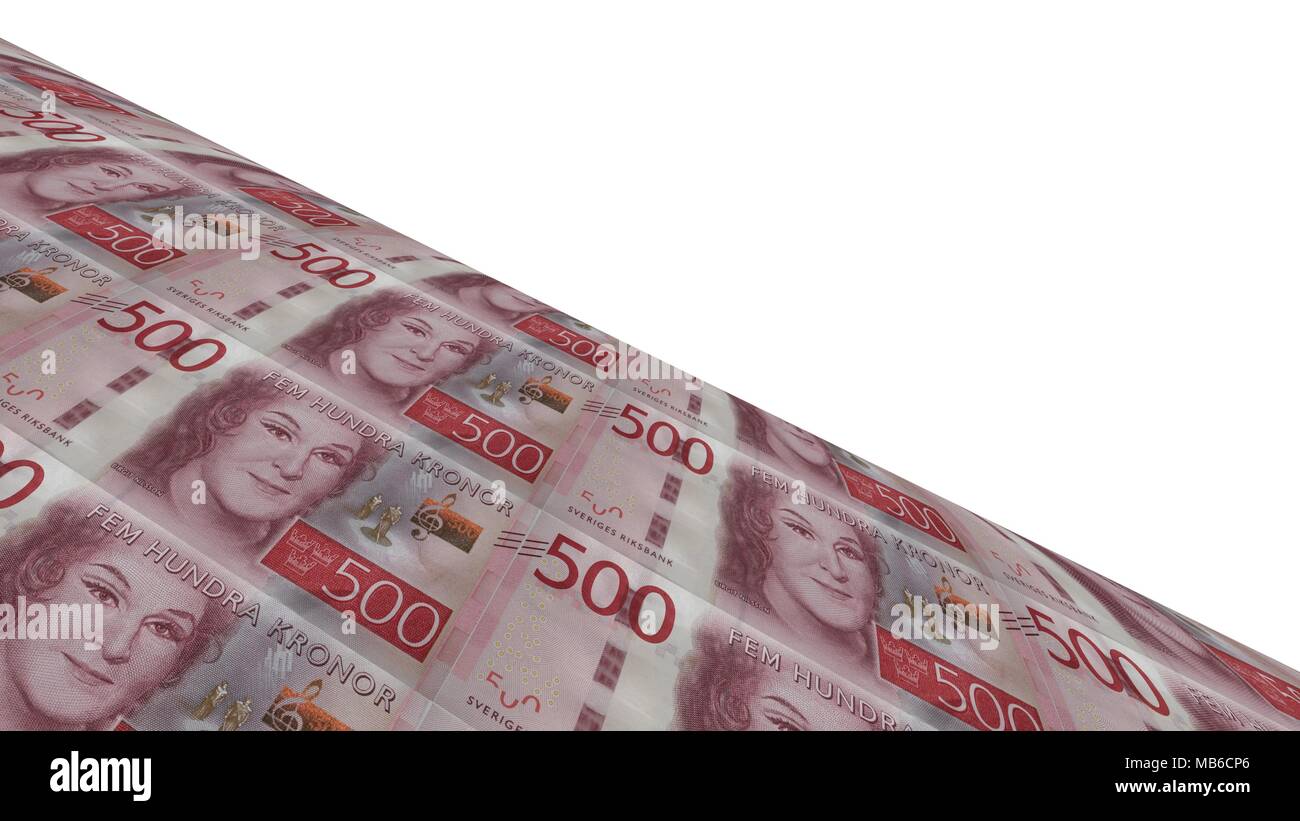 3d rendering of a Swedish 500 Krona note in rows Stock Photo - Alamy