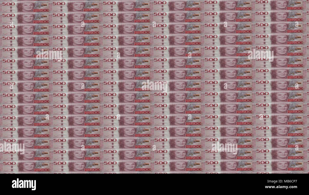 3d rendering of a Swedish 500 Krona note in rows Stock Photo - Alamy