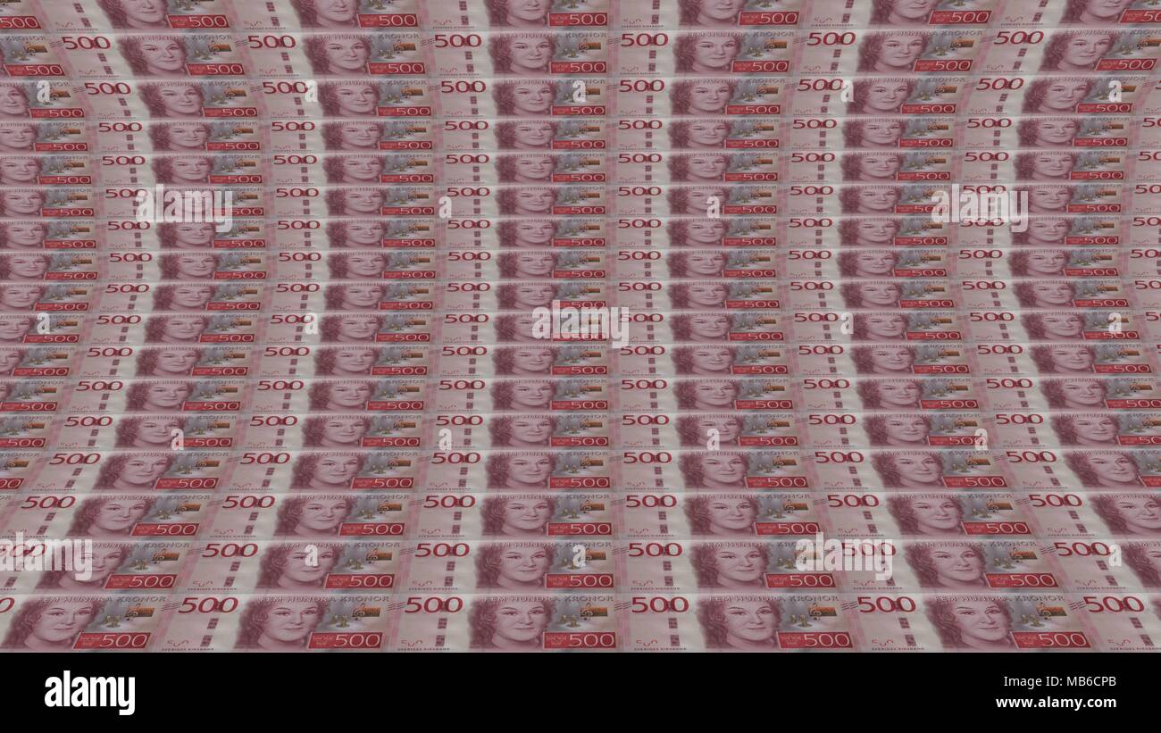 3d rendering of a Swedish 500 Krona note in rows Stock Photo - Alamy