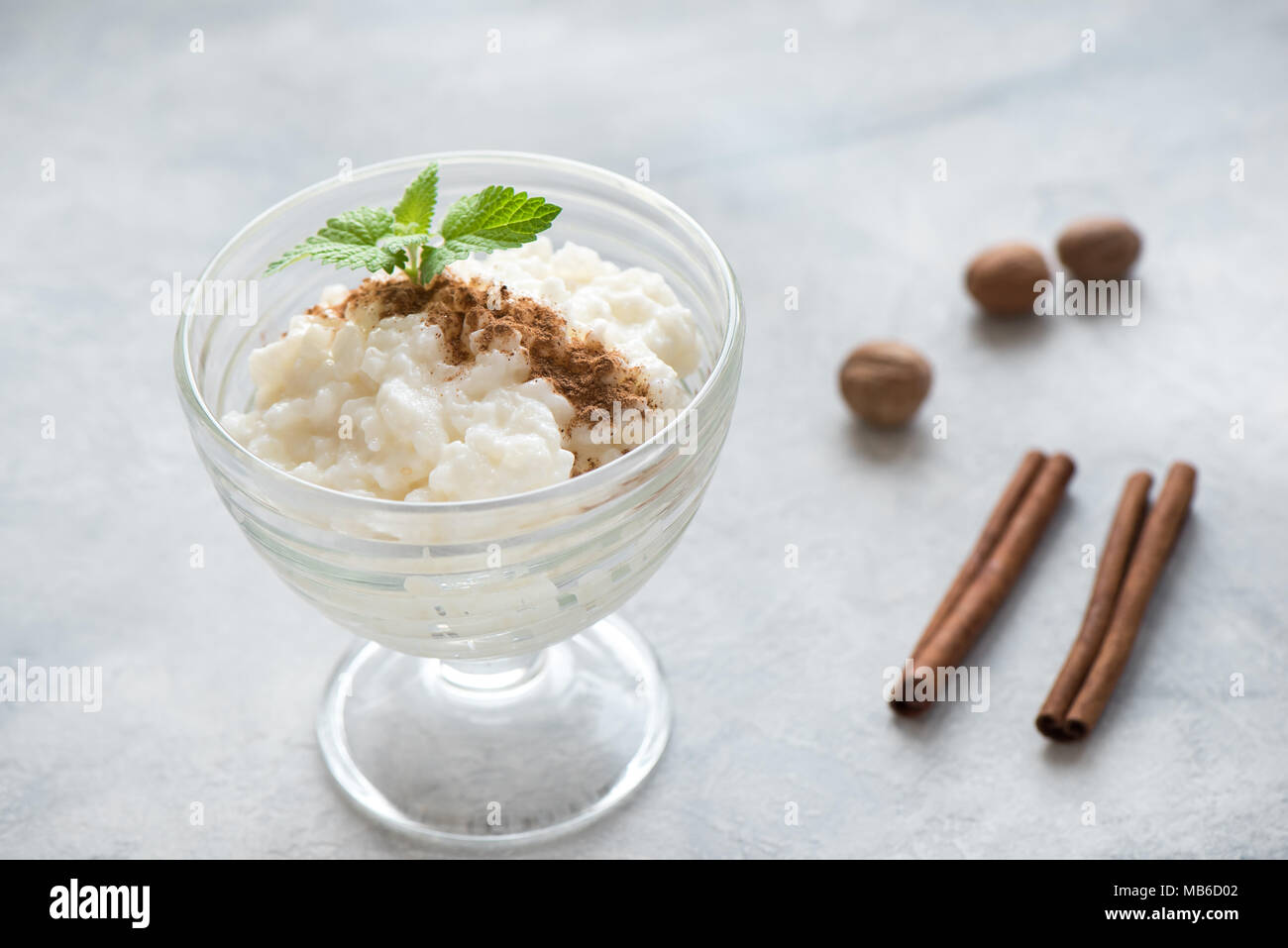 Rice Pudding with Cinnamon and Nutmeg. Healthy traditional homemade ...