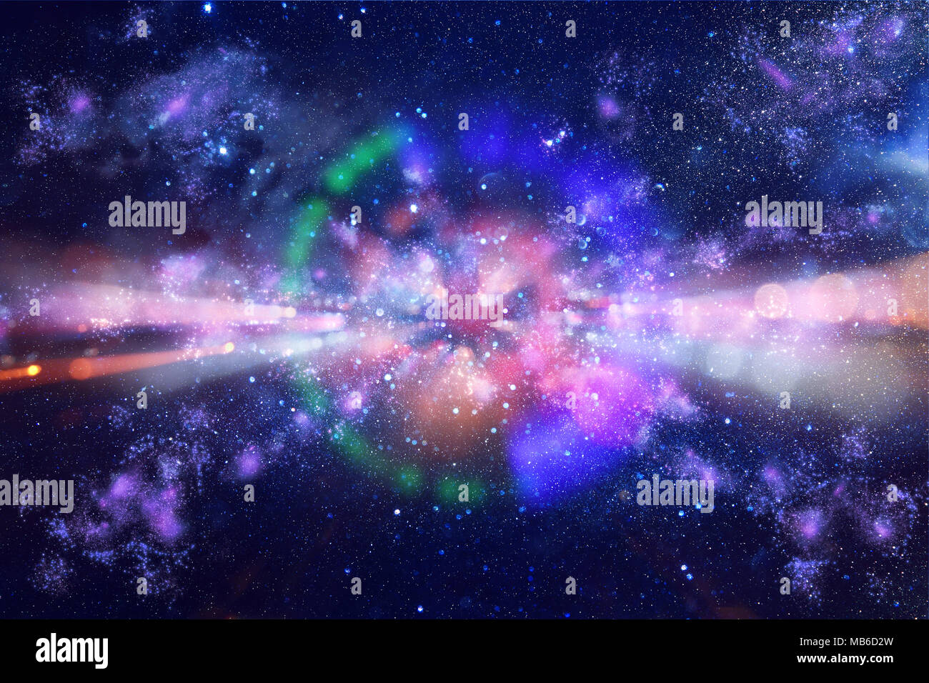 abstract image spaceship ufo in the night sky and astrology concept ...