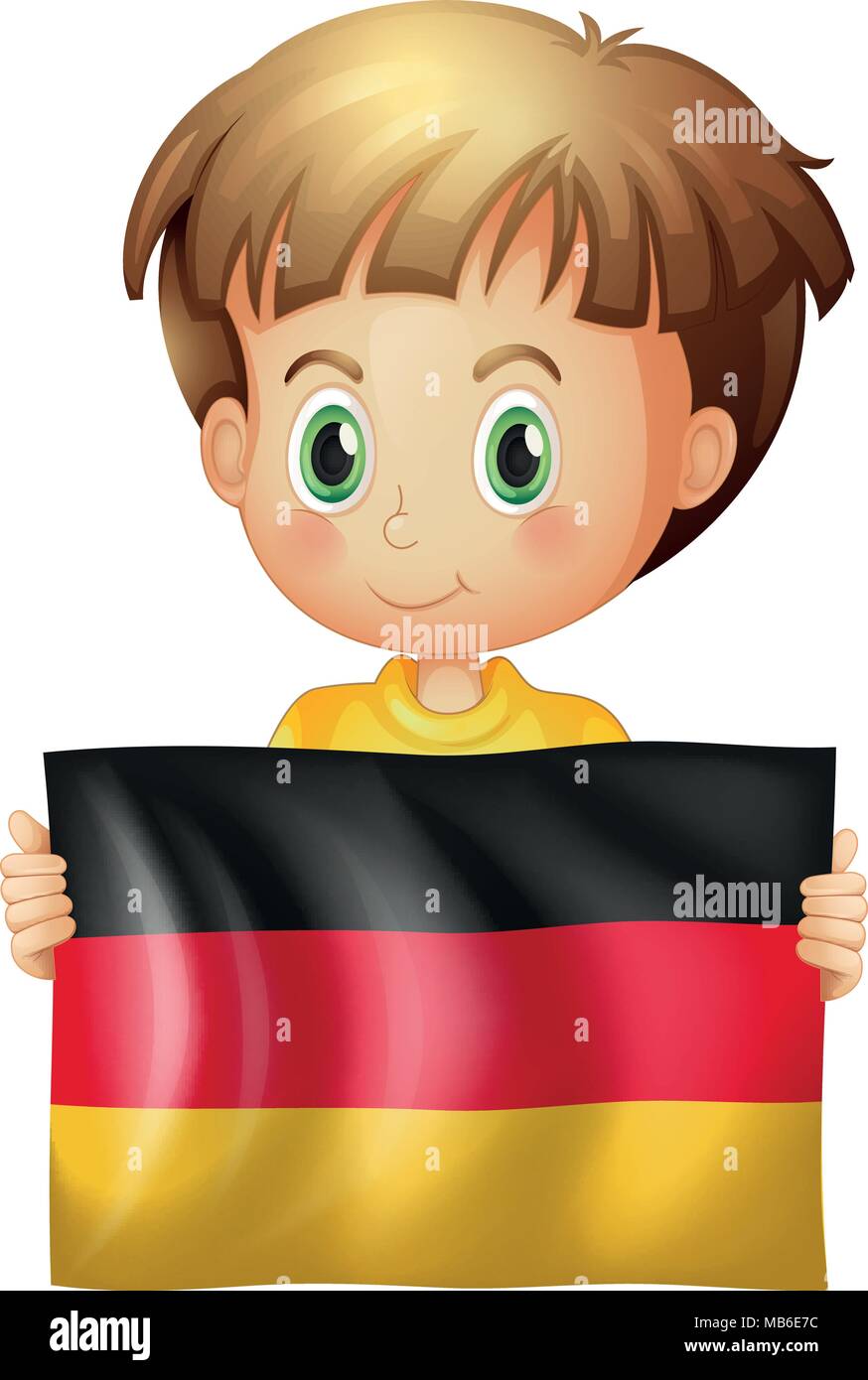 Happy boy with flag of Germany illustration Stock Vector Image & Art ...