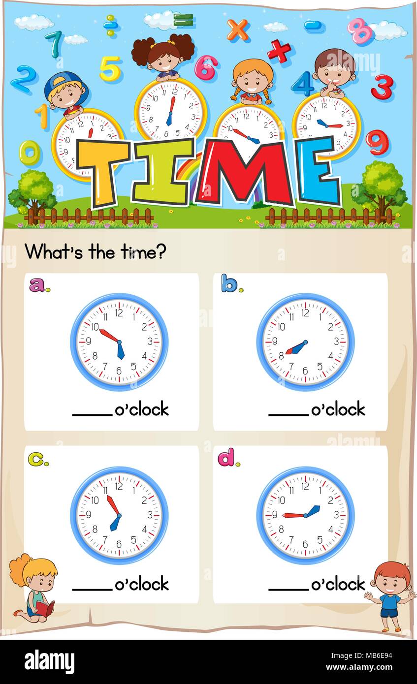 Girl telling time watch Stock Vector Images - Alamy