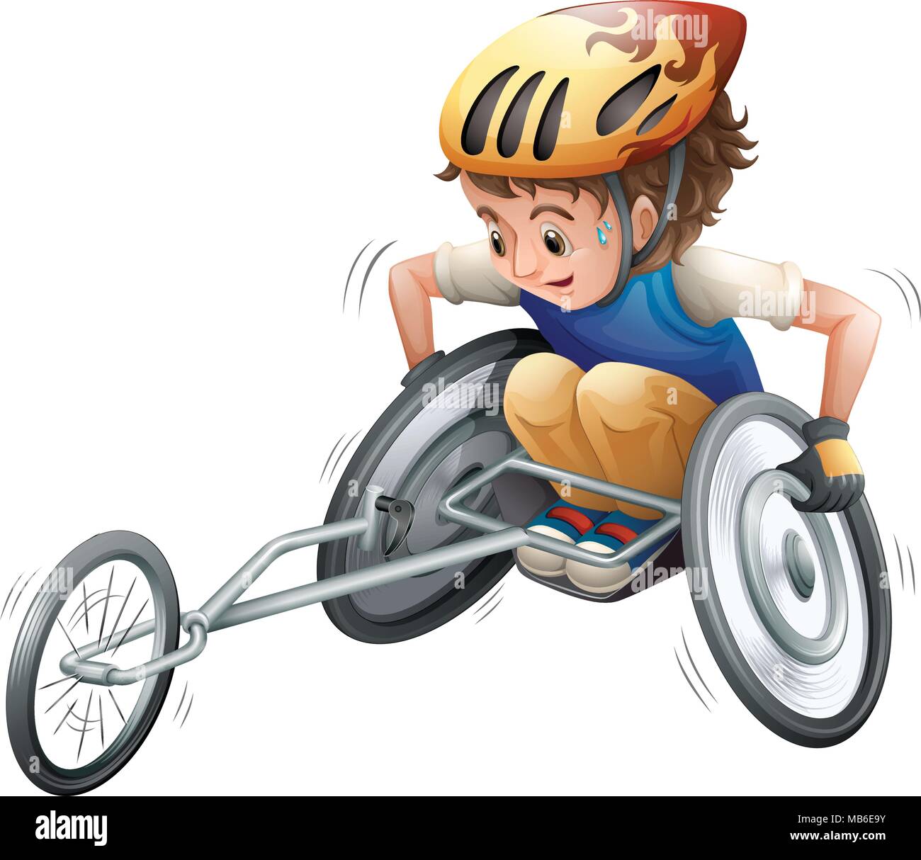Boy on racing wheelchair illustration Stock Vector Image & Art - Alamy
