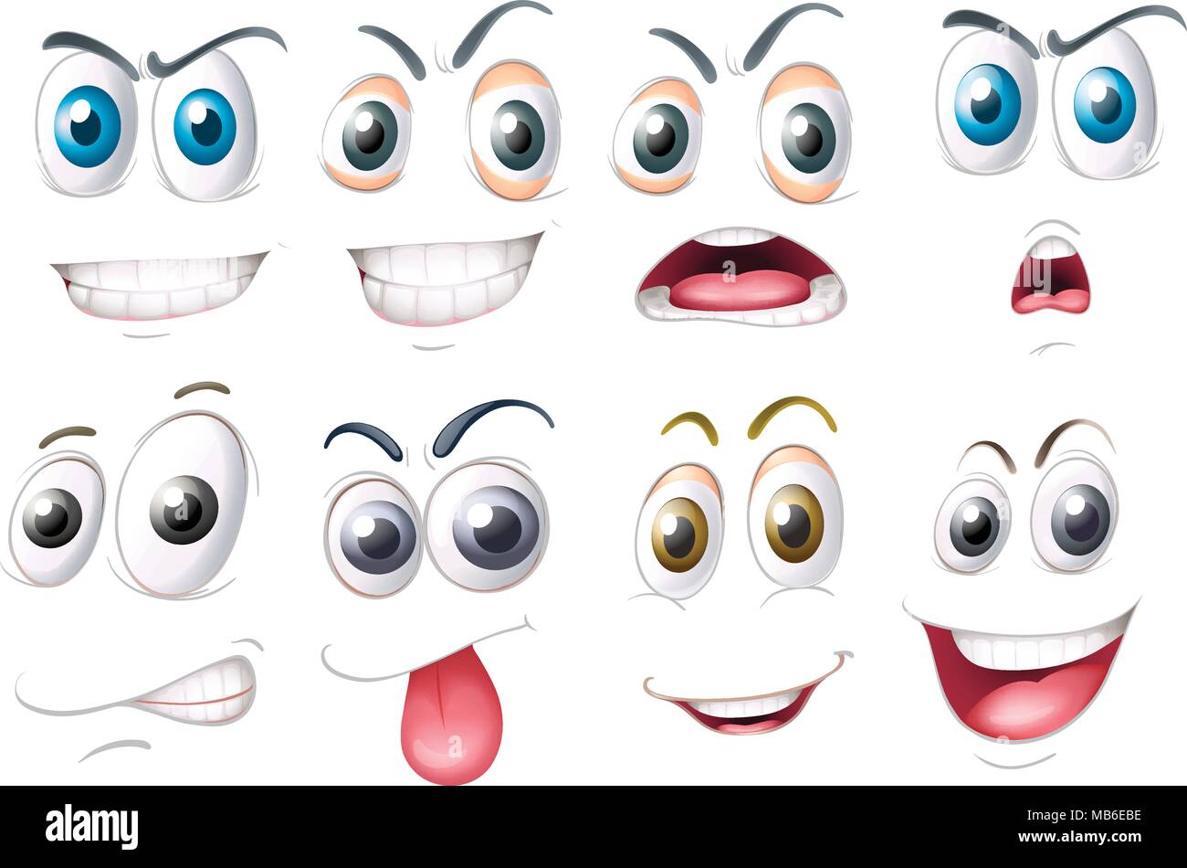 Different set of eyes with emotions illustration Stock Vector Image ...