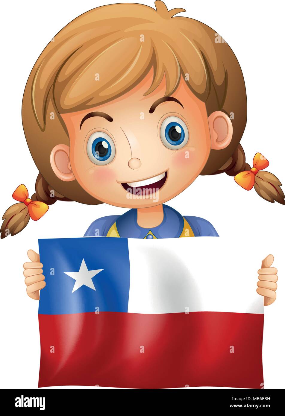 Girl holding flag of Chile illustration Stock Vector Image & Art - Alamy