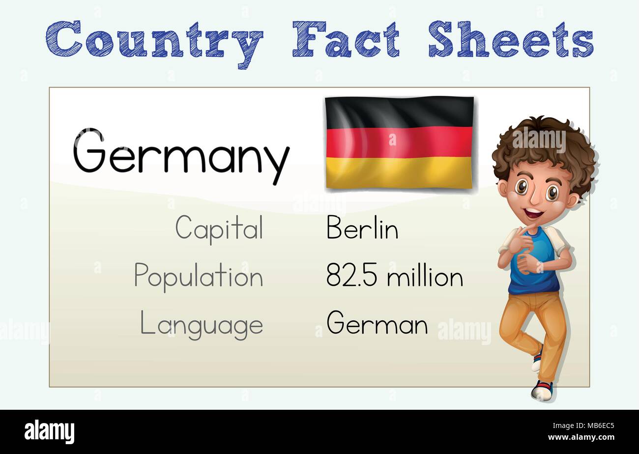 Flashcard for country fact of Germany illustration Stock Vector Image ...