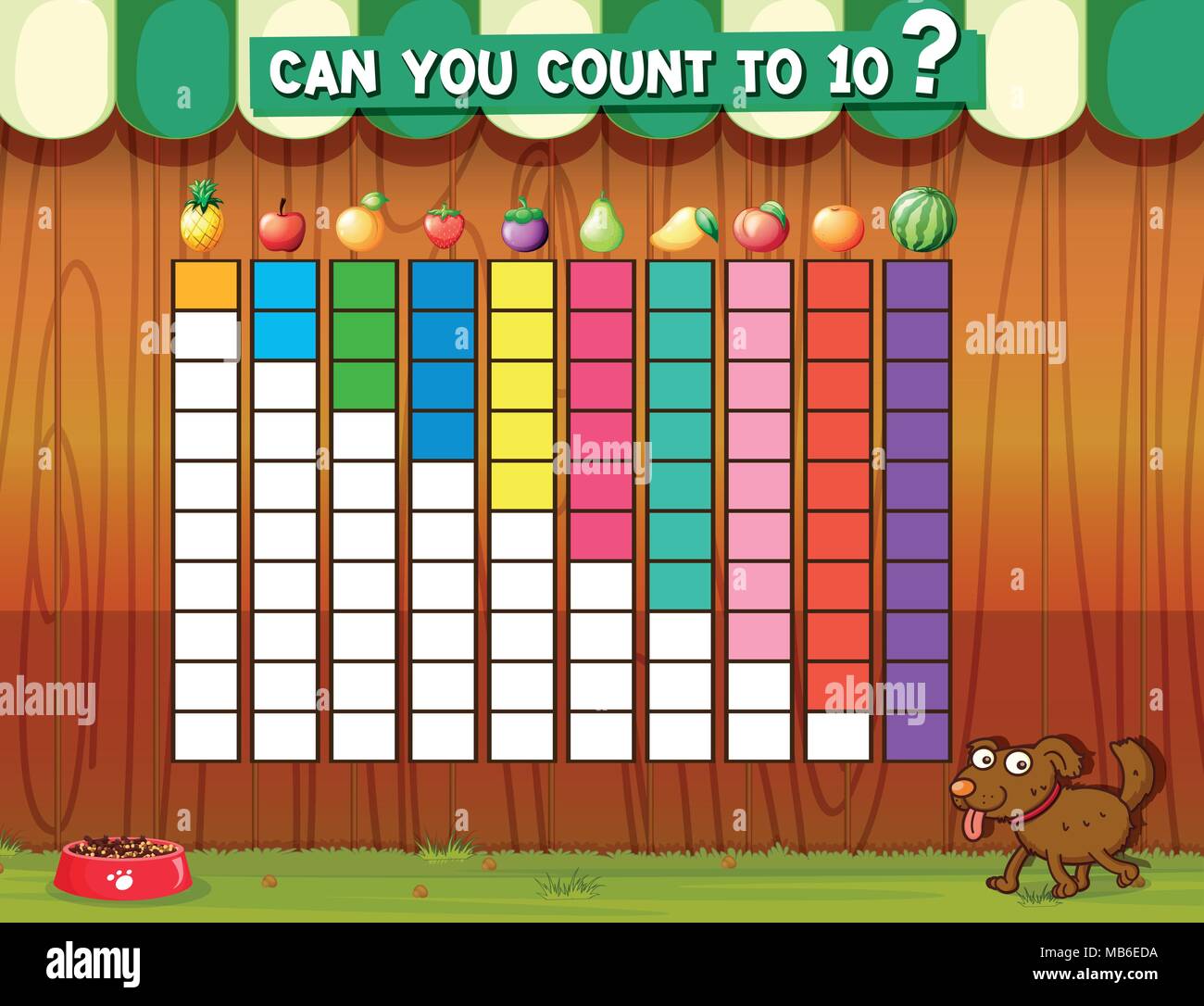 Counting to ten with different fruits illustration Stock Vector Image ...