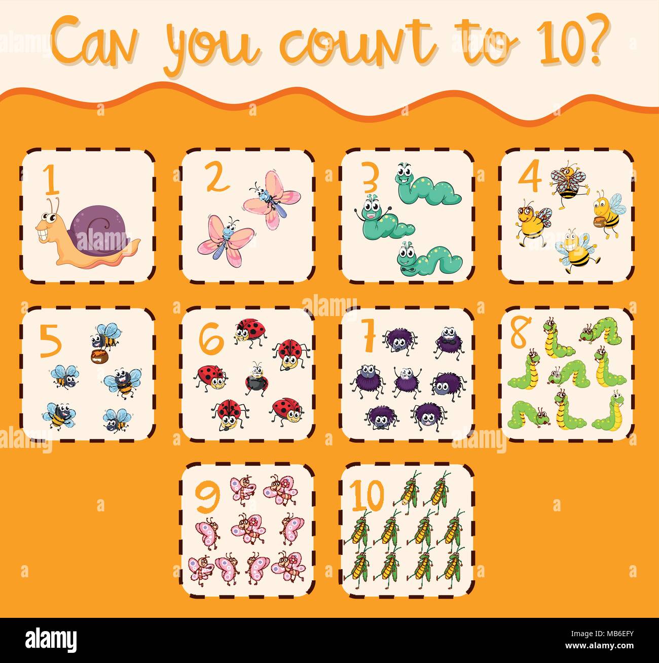 Counting to ten with many bugs illustration Stock Vector Image & Art ...