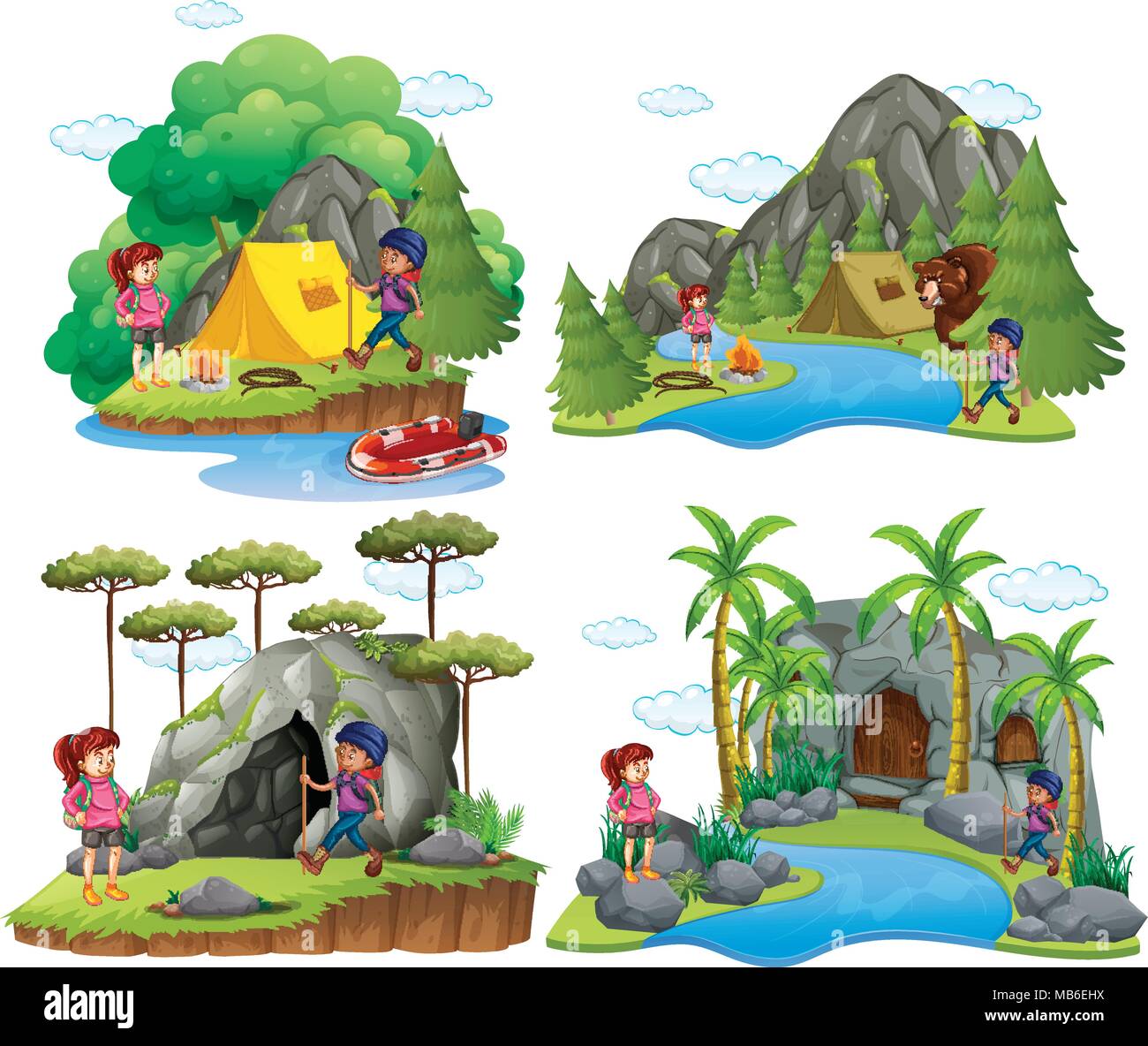 Cartoon Different Places