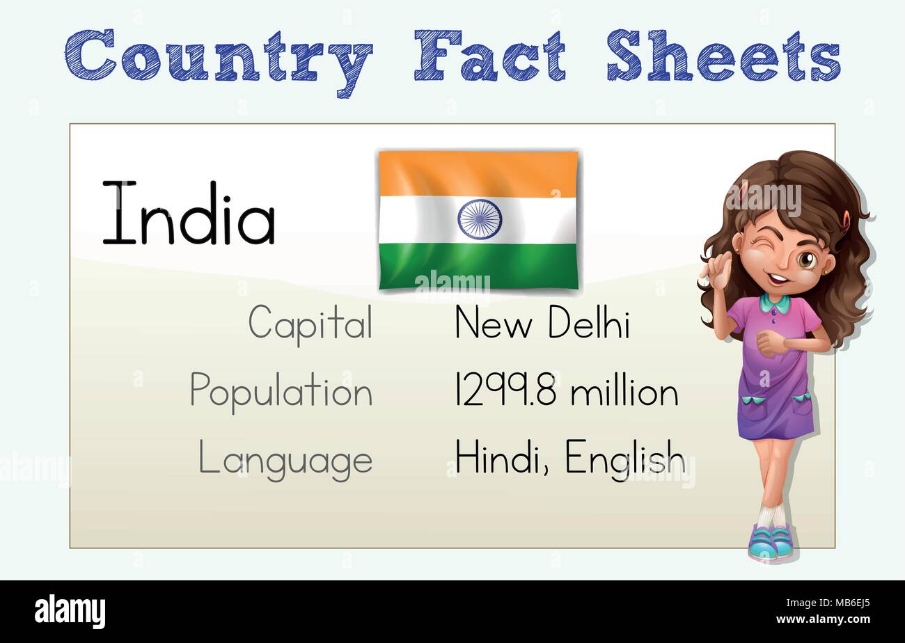 Country fact sheet for India illustration Stock Vector Image & Art - Alamy