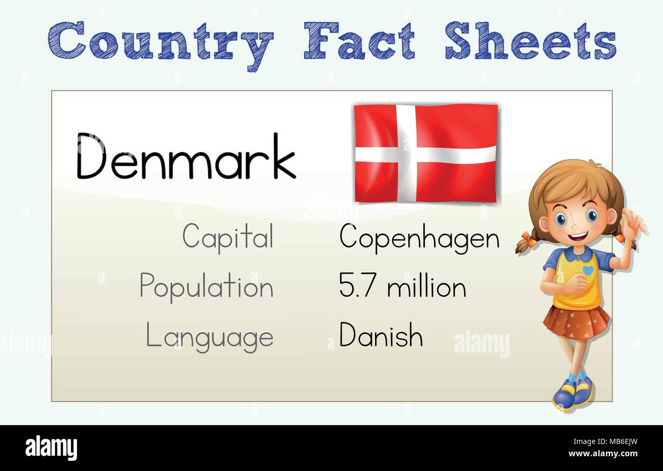 Country fact sheet for Denmark illustration Stock Vector Image & Art ...