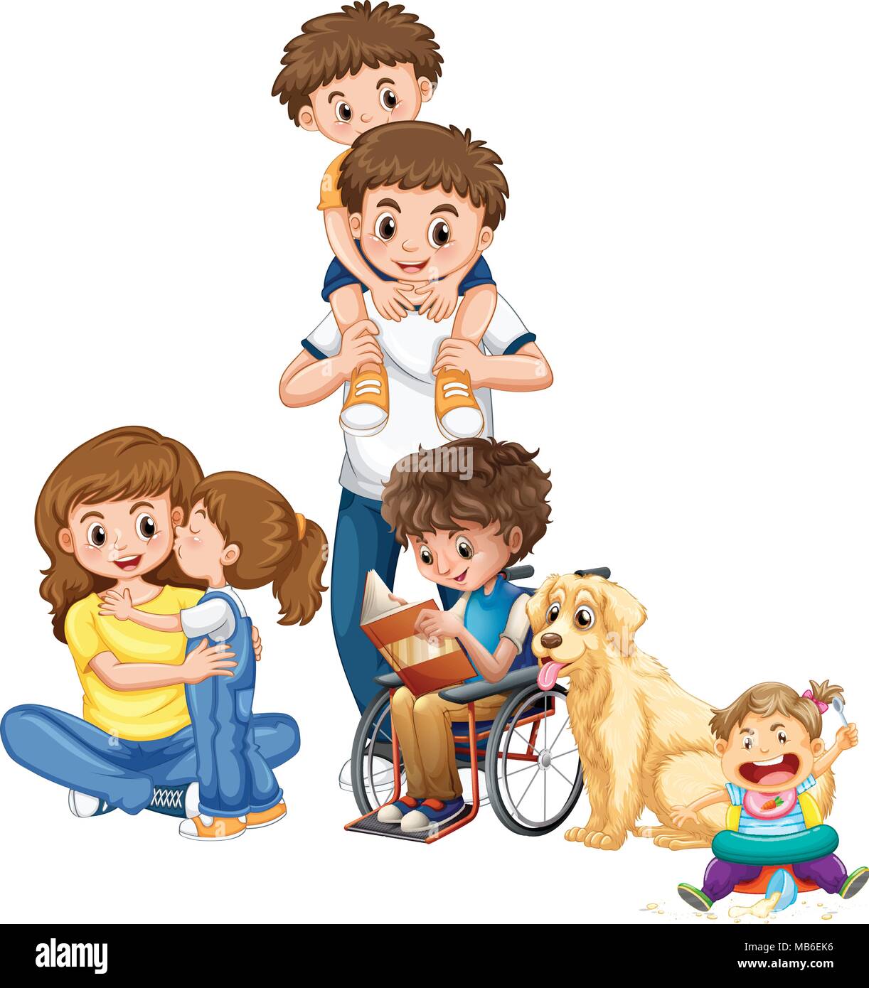Family With Dog Clip Art