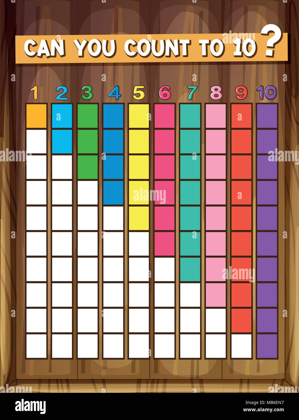 Counting number one to ten on bars illustration Stock Vector Image ...