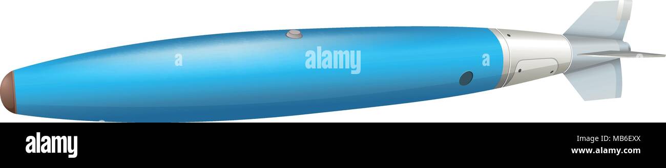 Blue missile bomb on white background illustration Stock Vector Image ...