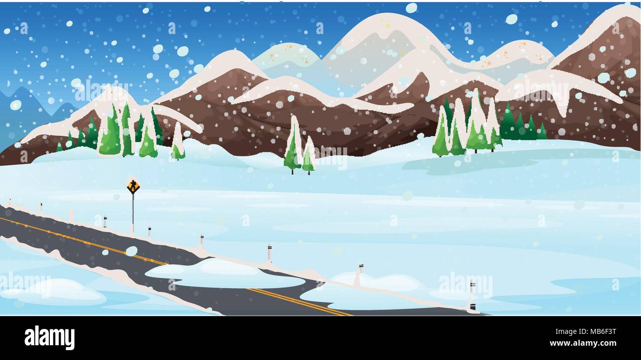 Background scene with snow in the field illustration Stock Vector Image ...