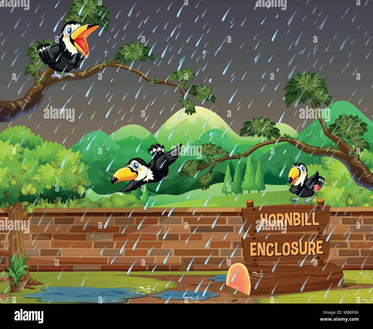 Birds in storm Stock Vector Images - Alamy