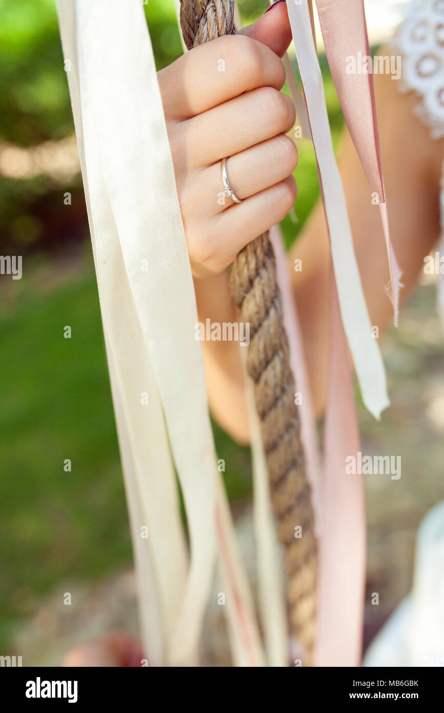 Hand holding rope hi-res stock photography and images - Alamy