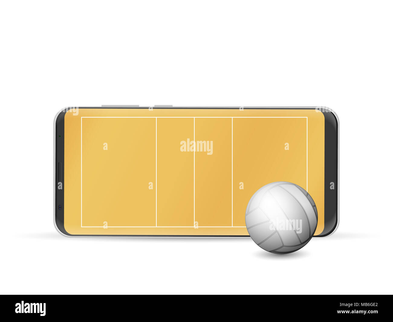 Smart phone volleyball on a white background Stock Photo - Alamy