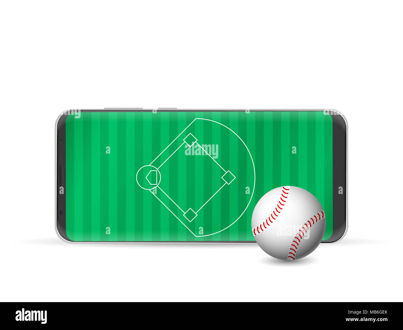 Smart phone baseball on a white background Stock Photo - Alamy