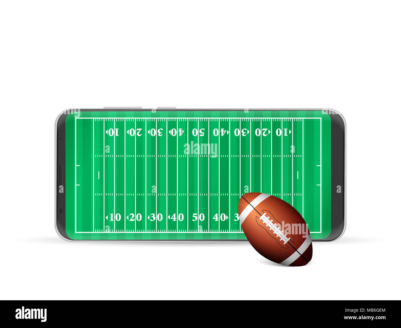 Smart phone football on a white background Stock Photo - Alamy