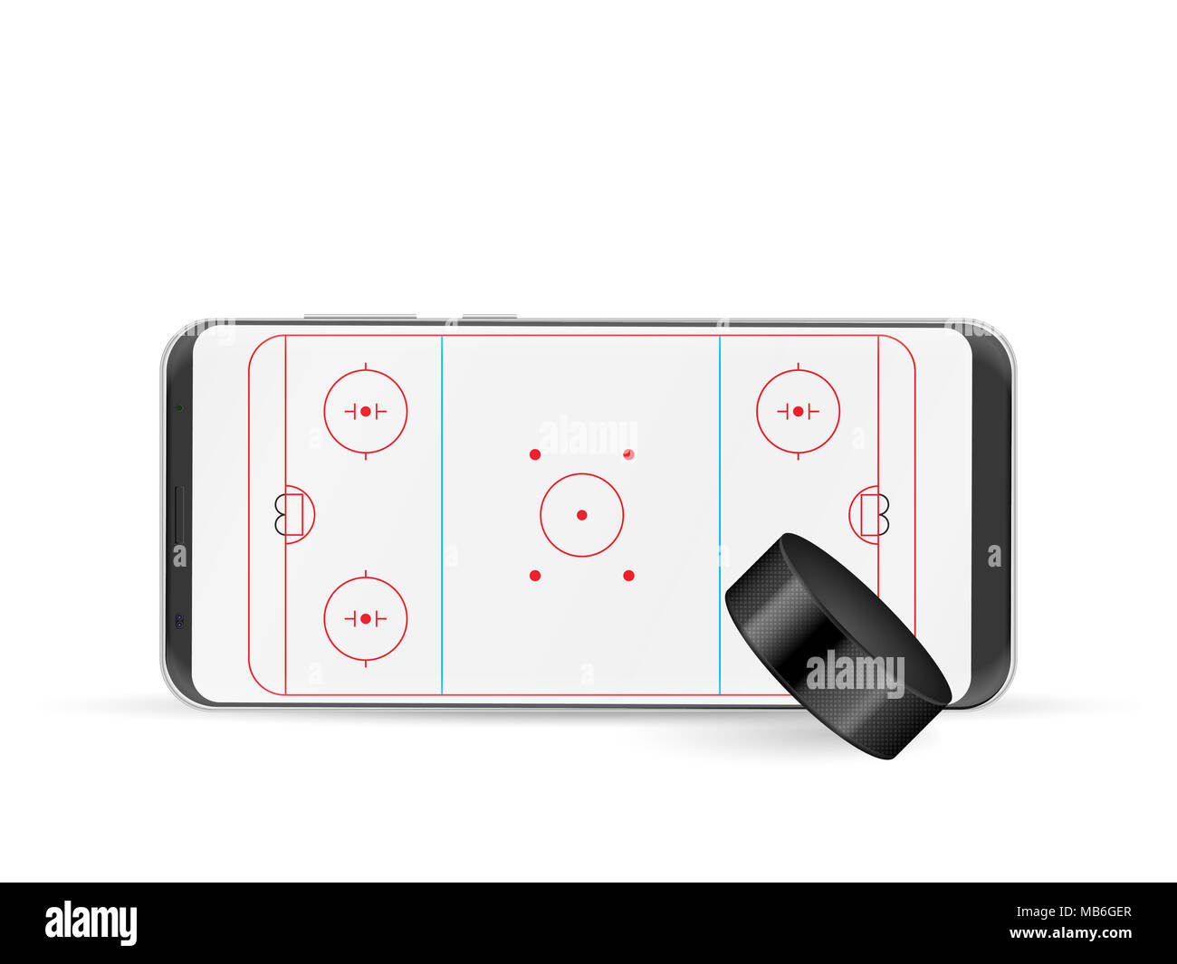 Smart phone hockey on a white background Stock Photo - Alamy