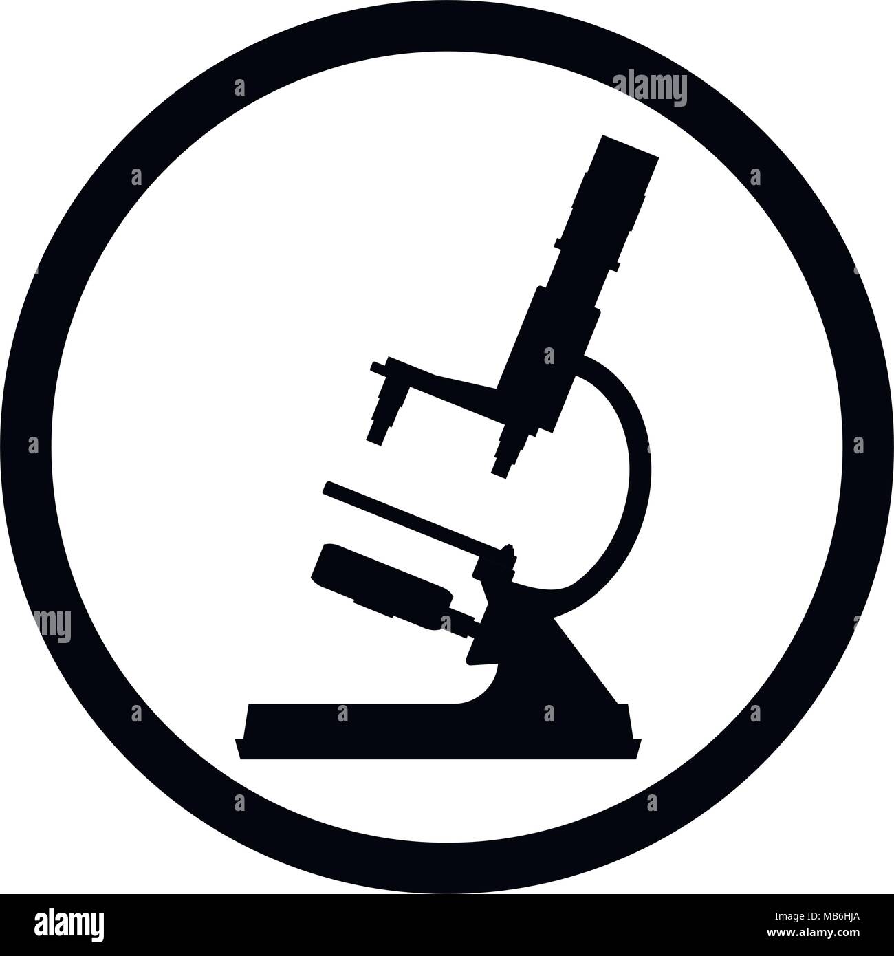 Microscope icon black white. Microscope equipment isolated, microscope ...