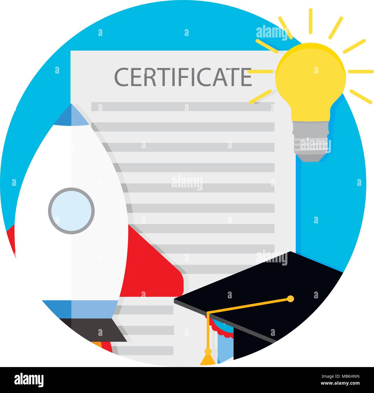 Start education and new life. Start project learning, launch rocket ...