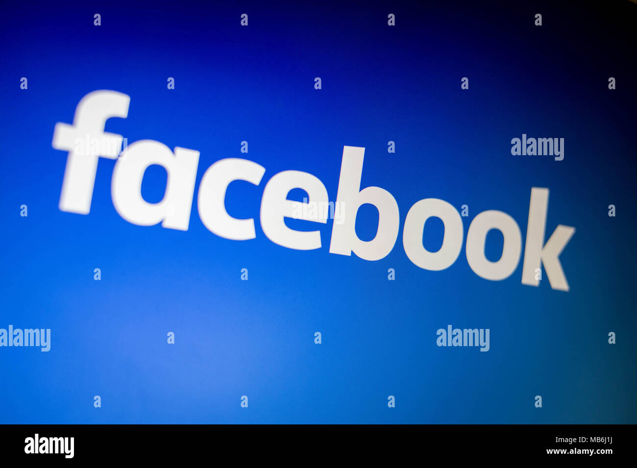 In a photo illustration, the Facebook logo is seen on a computer screen ...