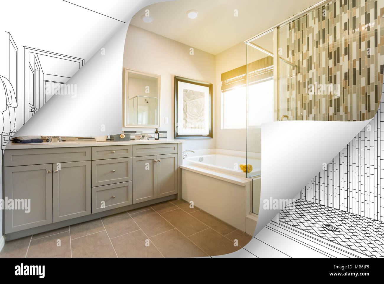 Beautiful custom master bathroom hi-res stock photography and images ...