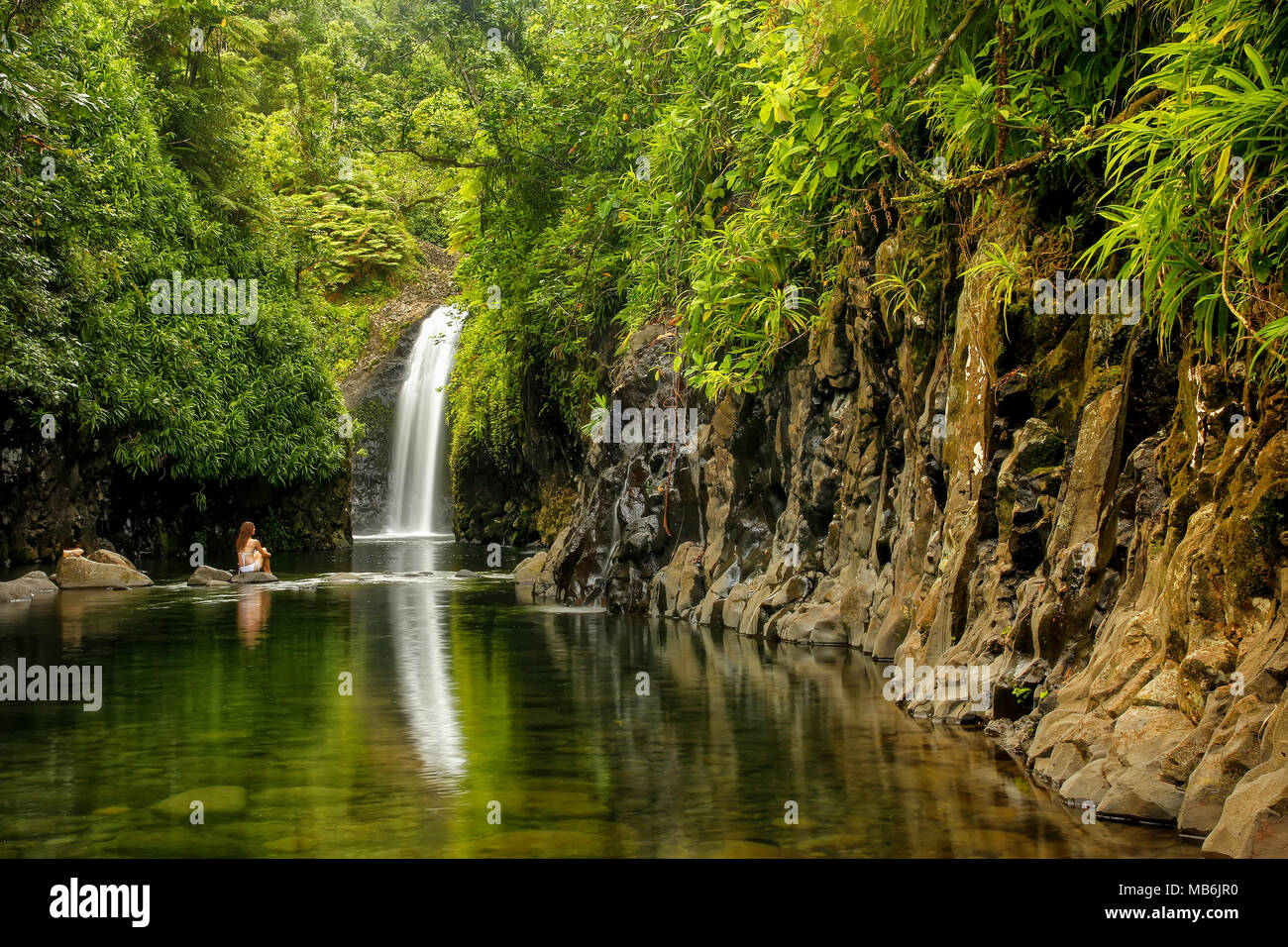 Wainibau Waterfall at the end of Lavena Coastal Walk on Taveuni Island ...