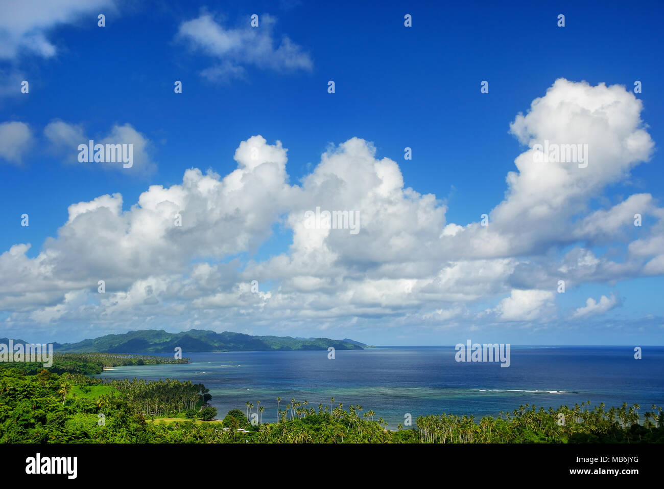 View of Bouma National Heritage Park and Somosomo strait on Taveuni ...