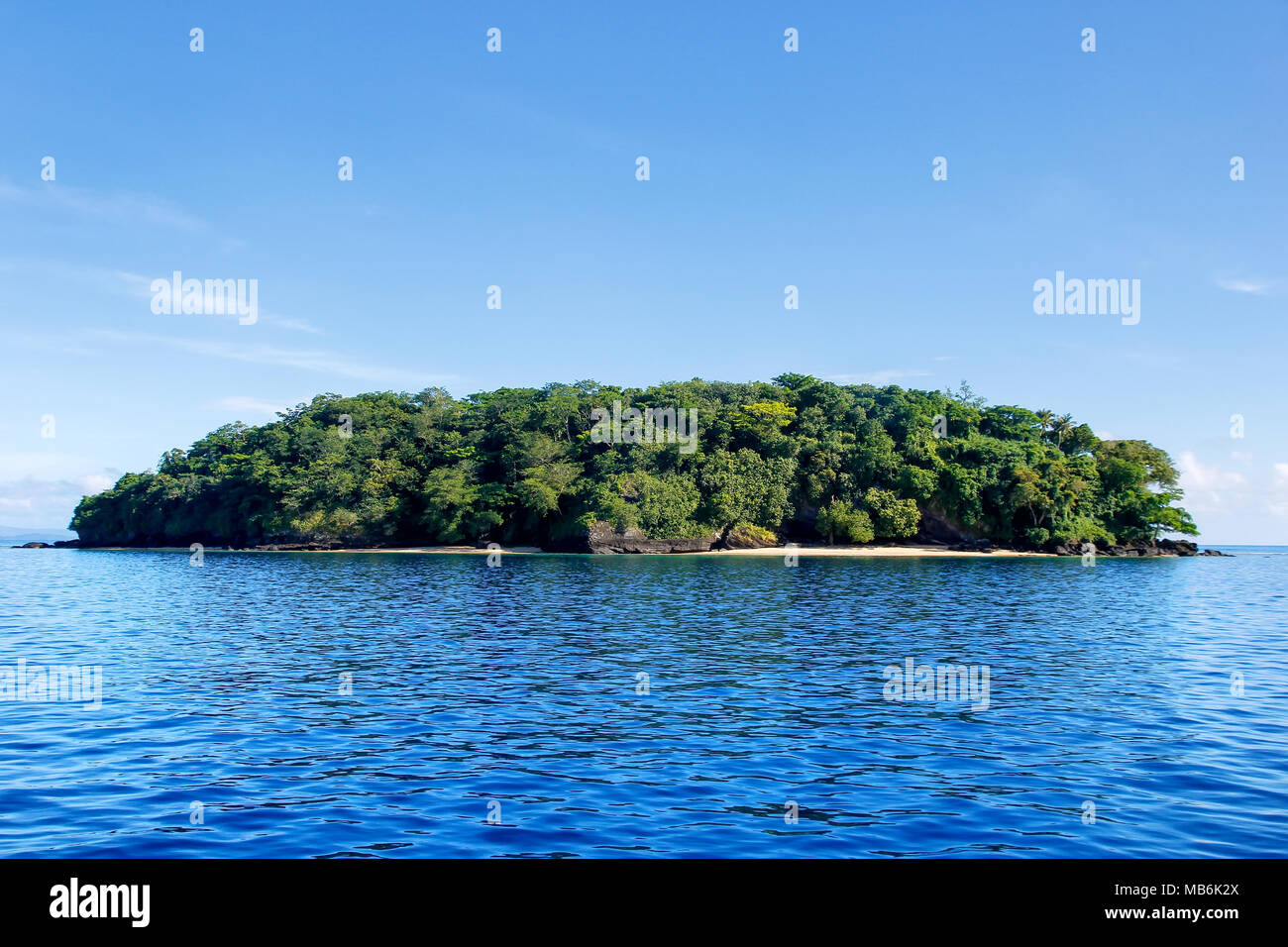 Small island off the coast of Taveuni, Fiji. Fiji is an archipelago of ...