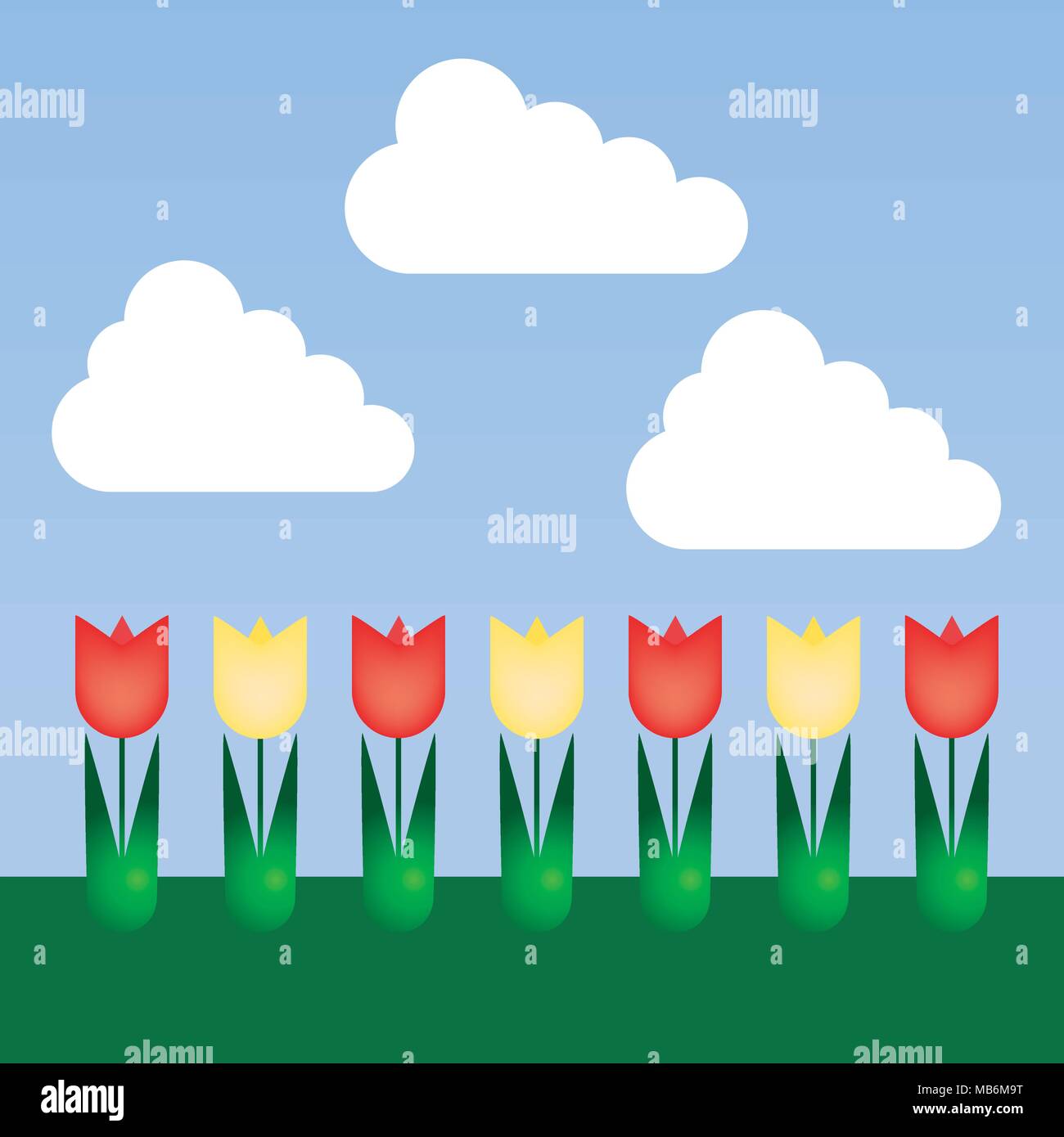 Flowers on lawn green Stock Vector Images - Alamy