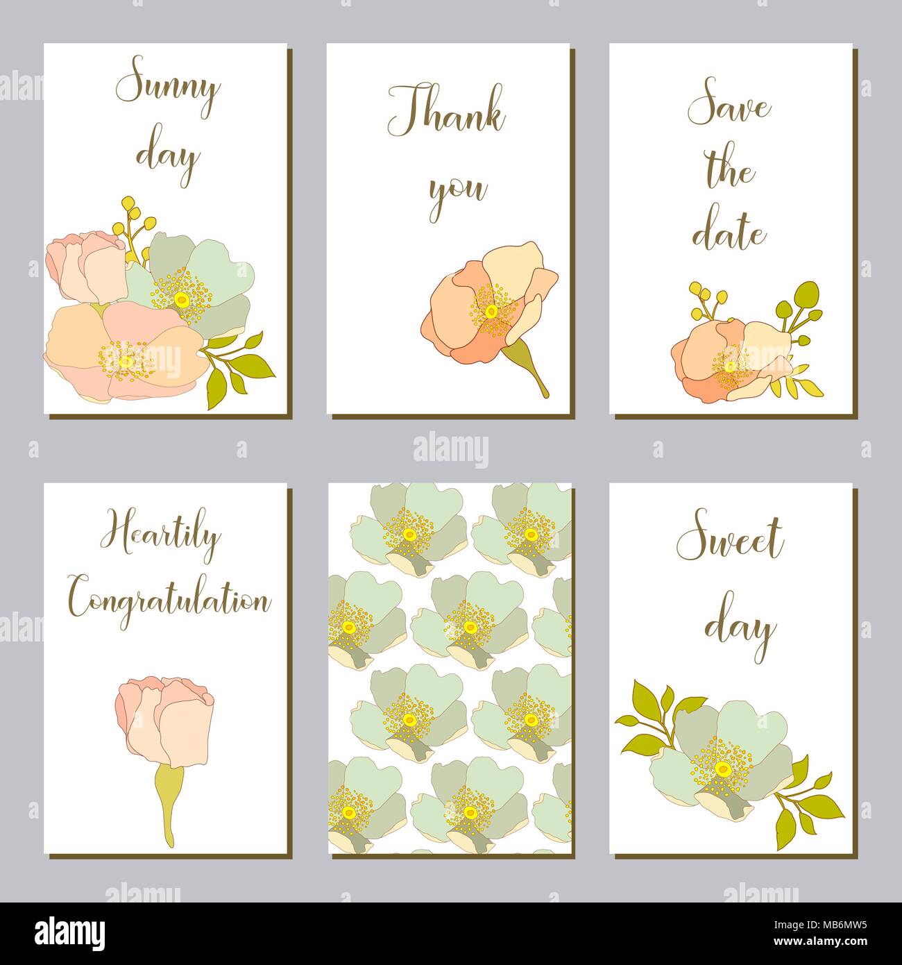 Botanic card wild flowers Stock Vector Images - Alamy
