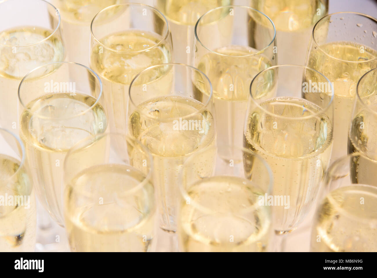 Champagne glasses at a party reception with selective focus Stock Photo ...