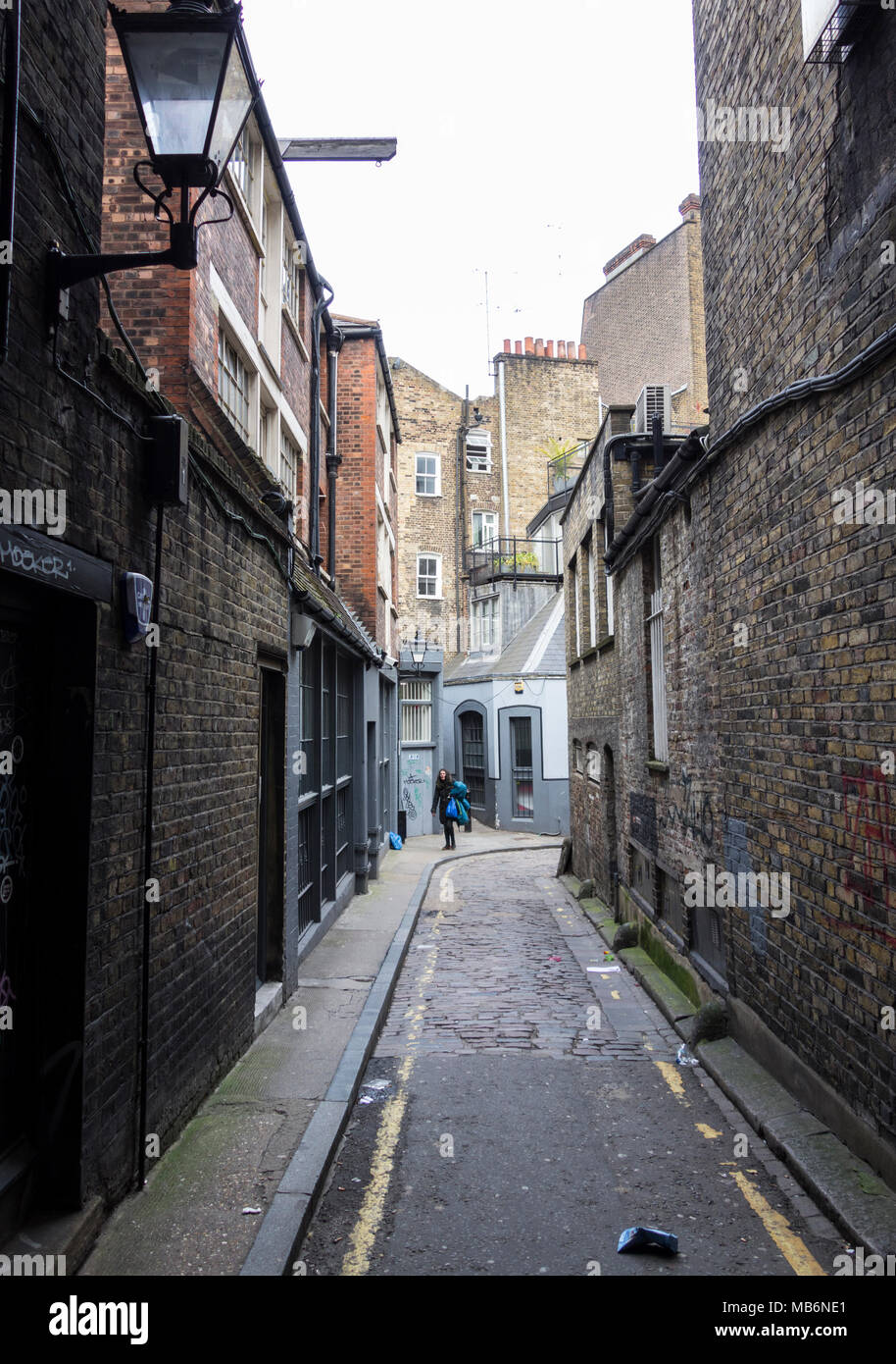 Newman Passage off Rathbone Street, Fitzrovia, London, UK Stock Photo ...