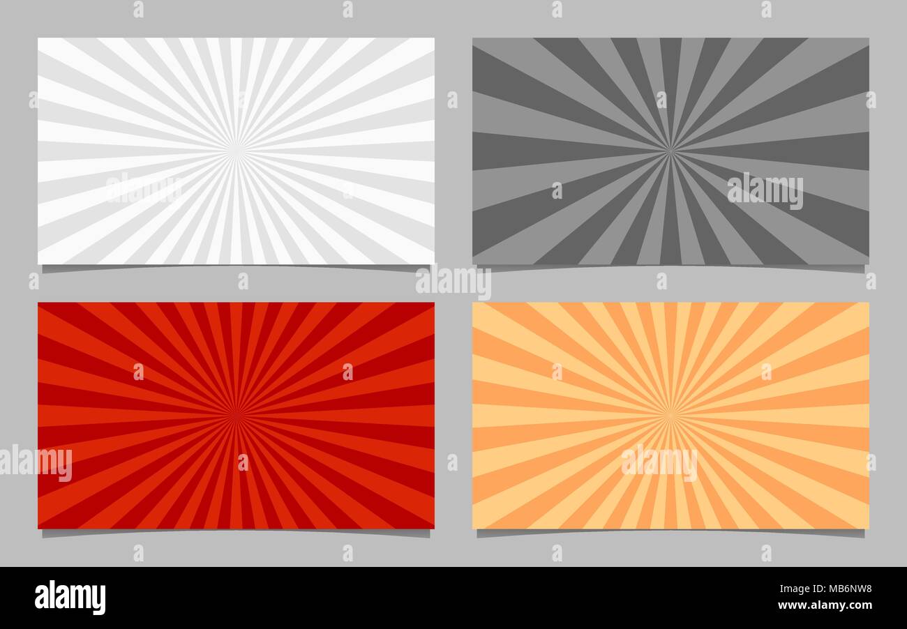 Abstract colored ray burst card background template set Stock Vector ...