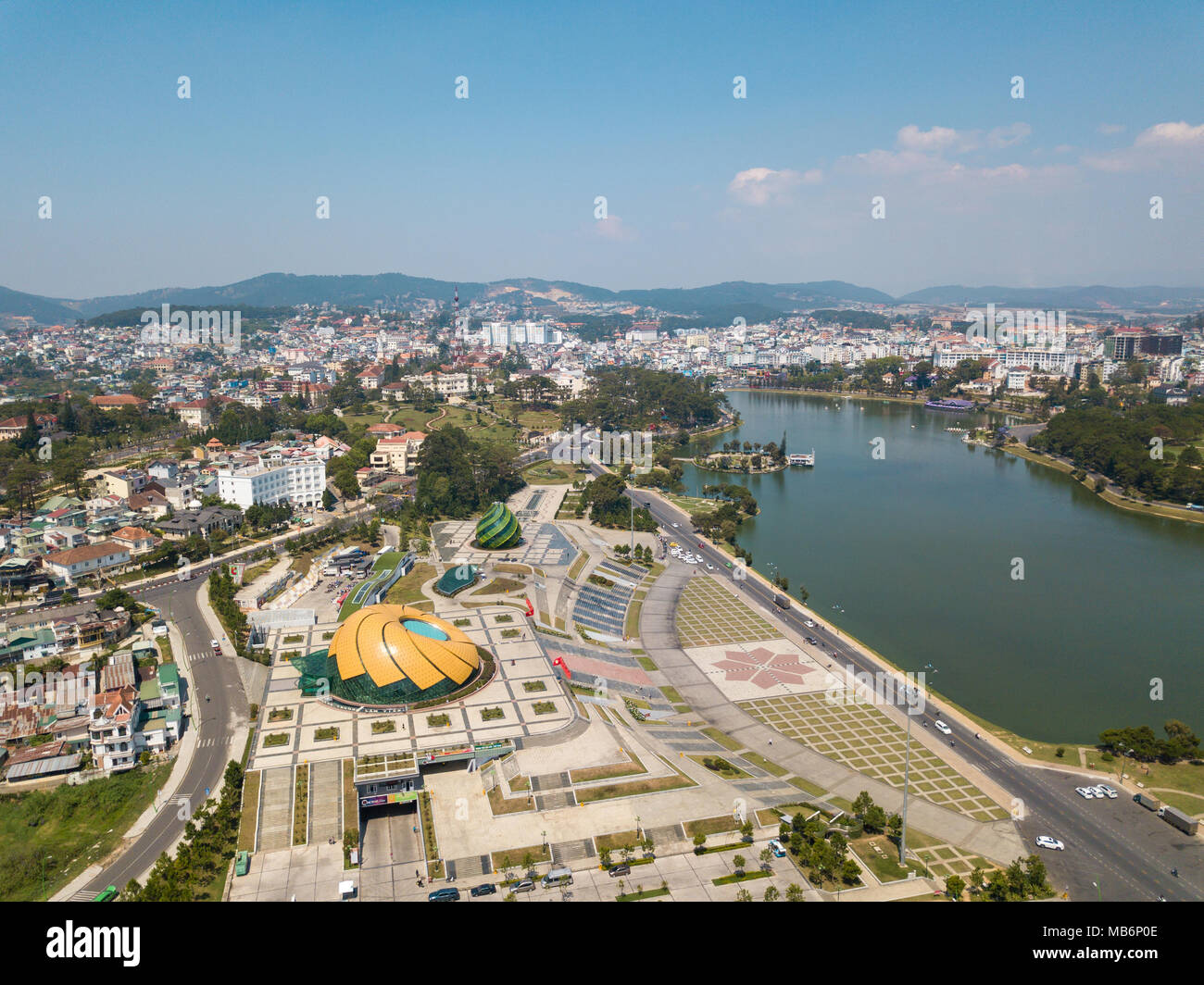 Aerial view Da Lat city. Royalty high quality free stock image of top ...