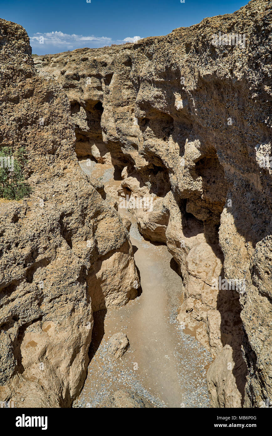 Sesriem canyon with Tsauchab river, Namib desert, Namibia, Africa Stock ...