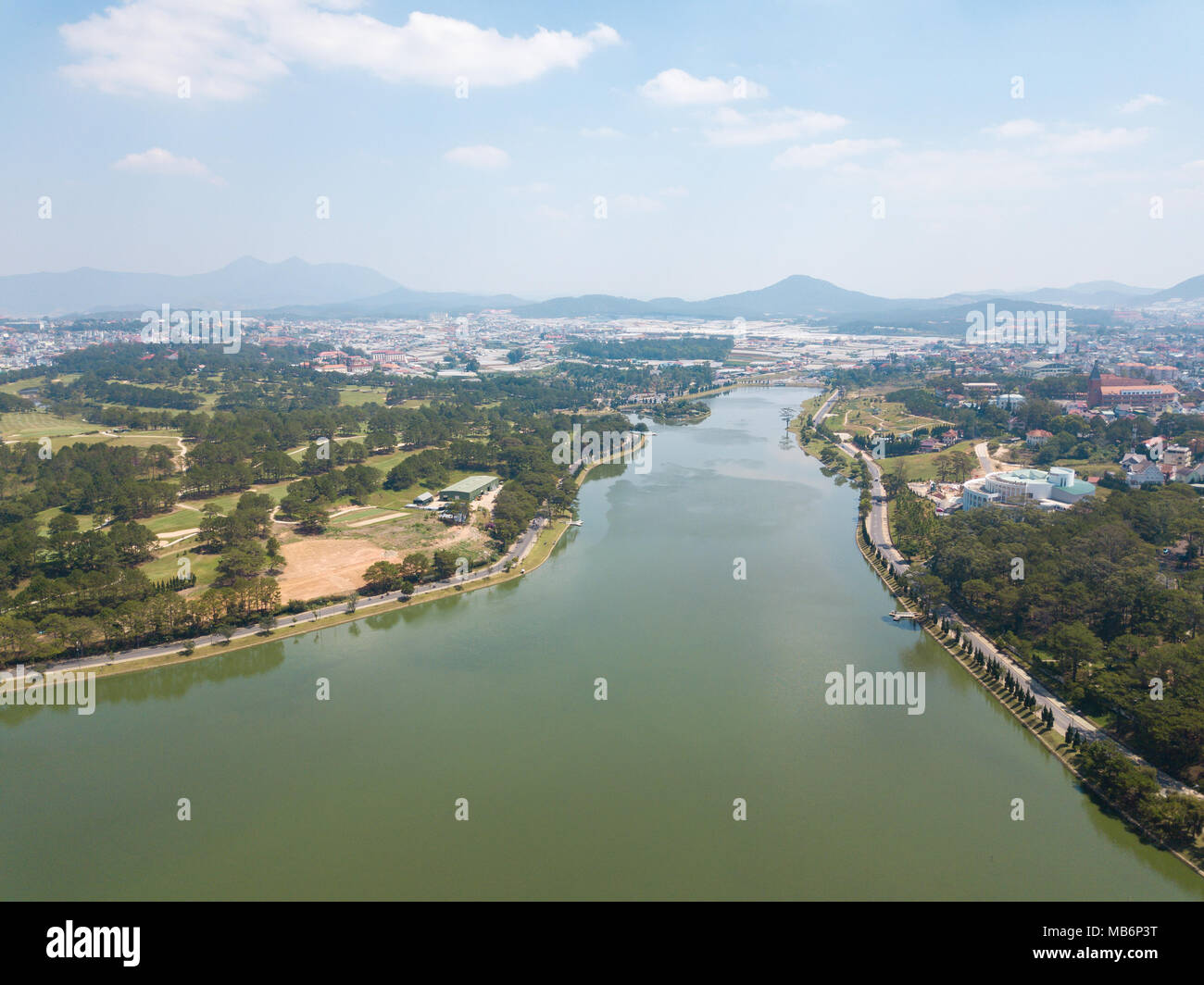 Aerial view Da Lat city. Royalty high quality free stock image of top ...