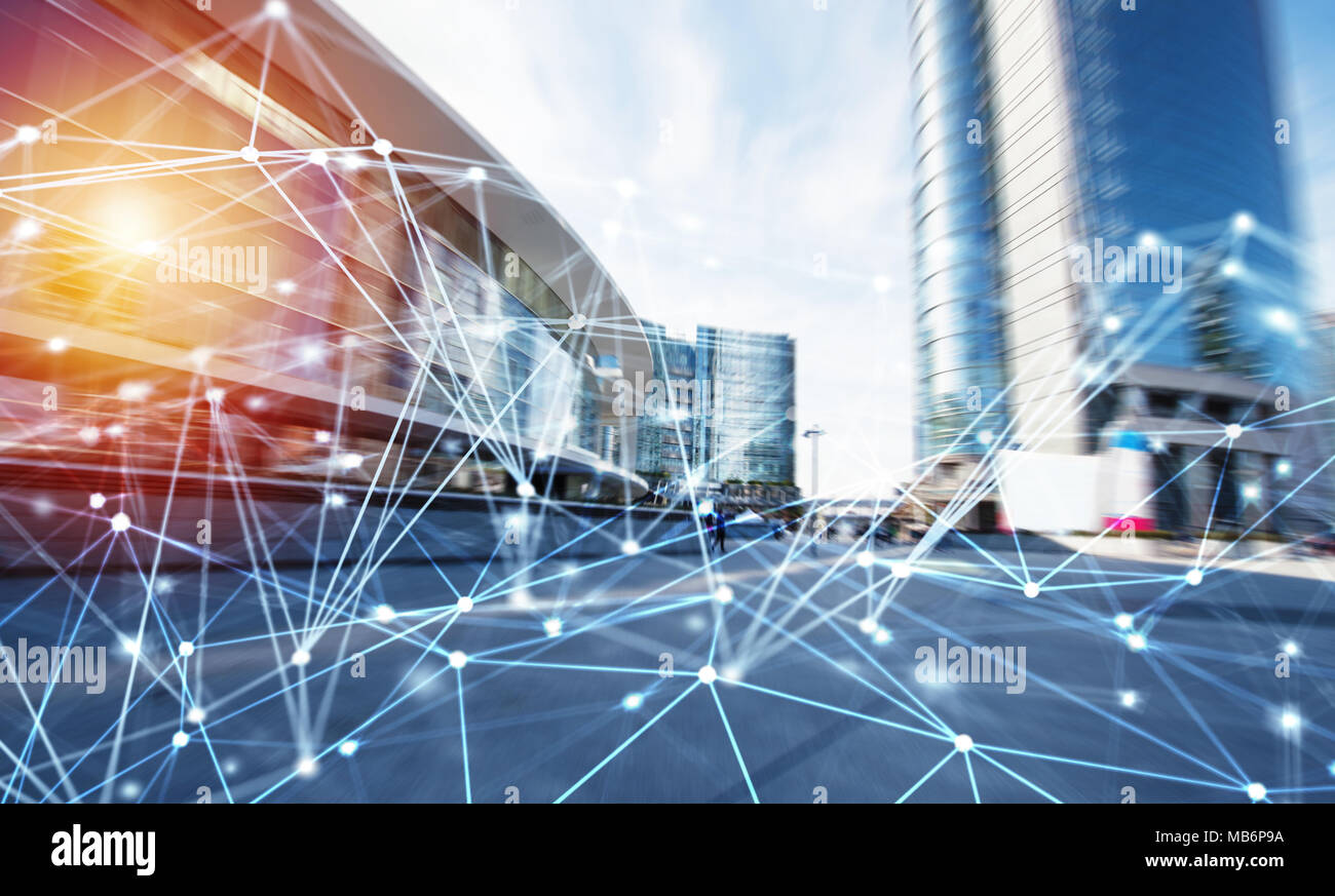 Abstract internet connection network background with motion effects ...