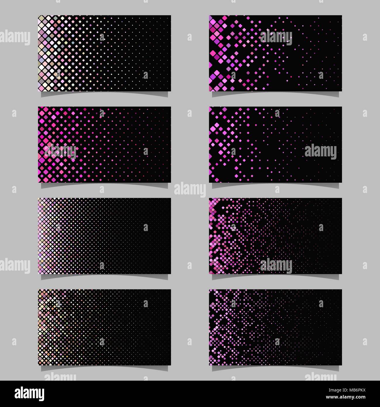 Geometric diagonal square mosaic pattern card template background set Stock Vector Image & Art ...