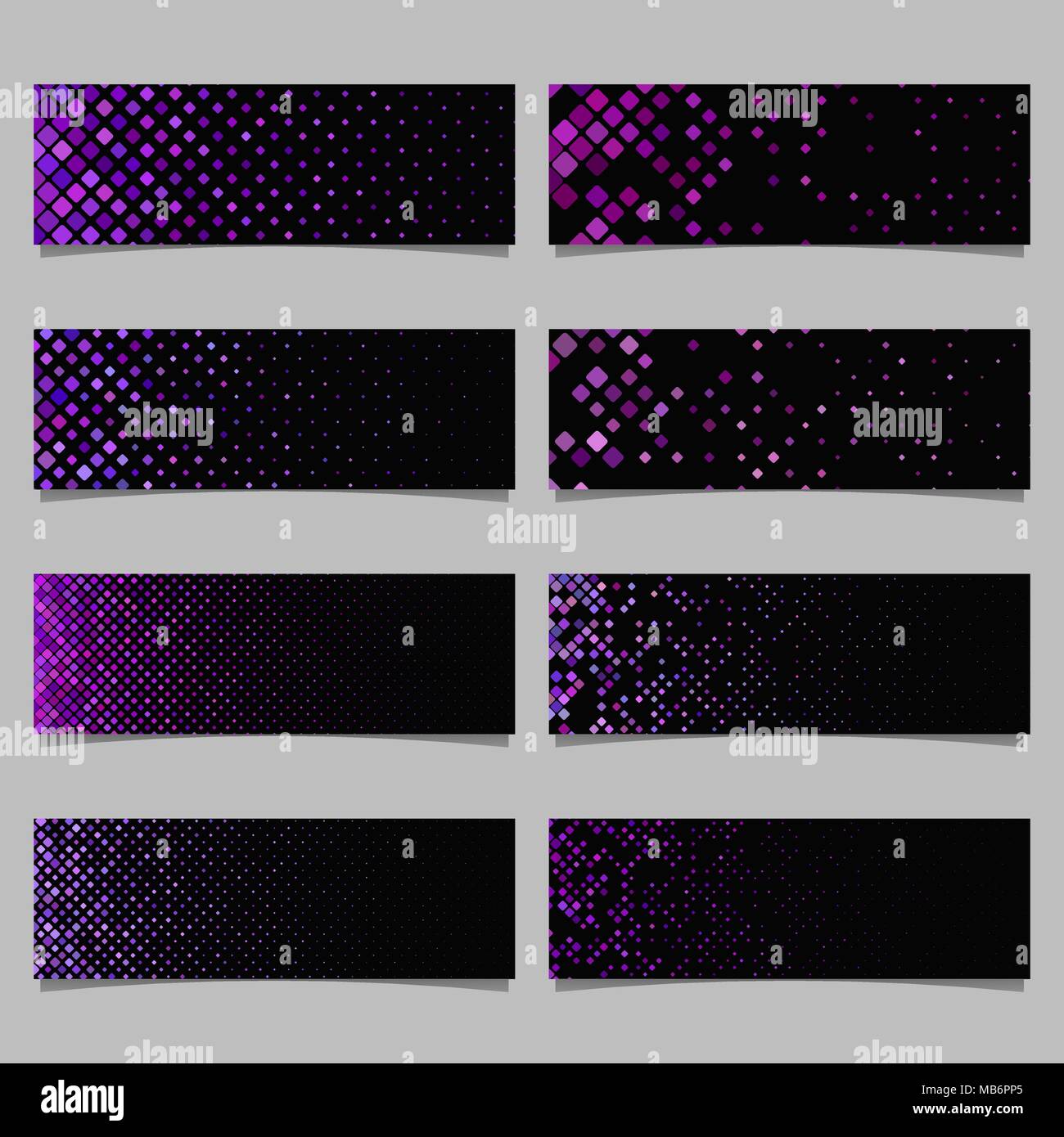 Geometric diagonal rounded square pattern banner background template set Stock Vector Image ...