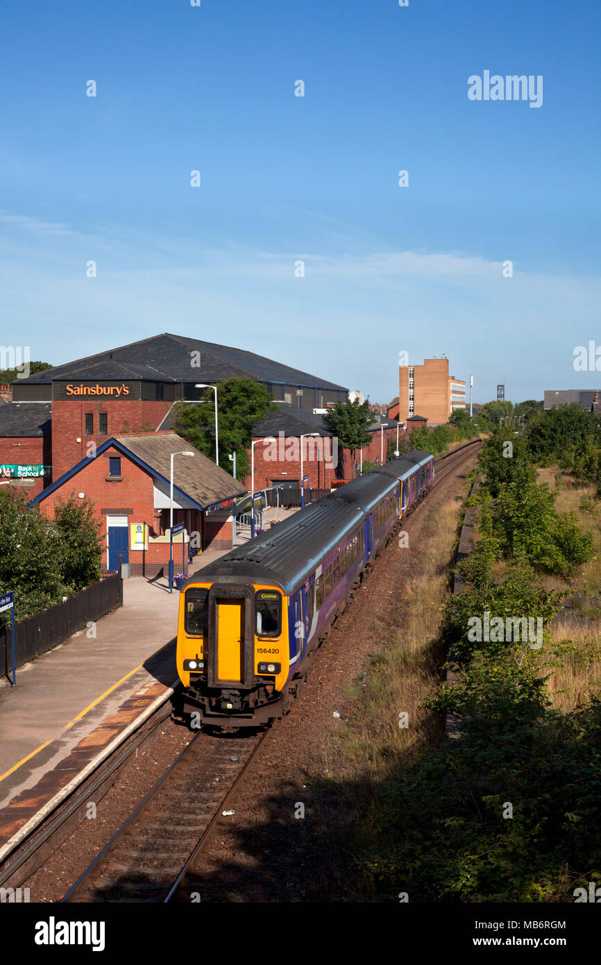 A Northern Rail sprinter train at Saint Annes On the Sea railway station on the Blackpool south ...