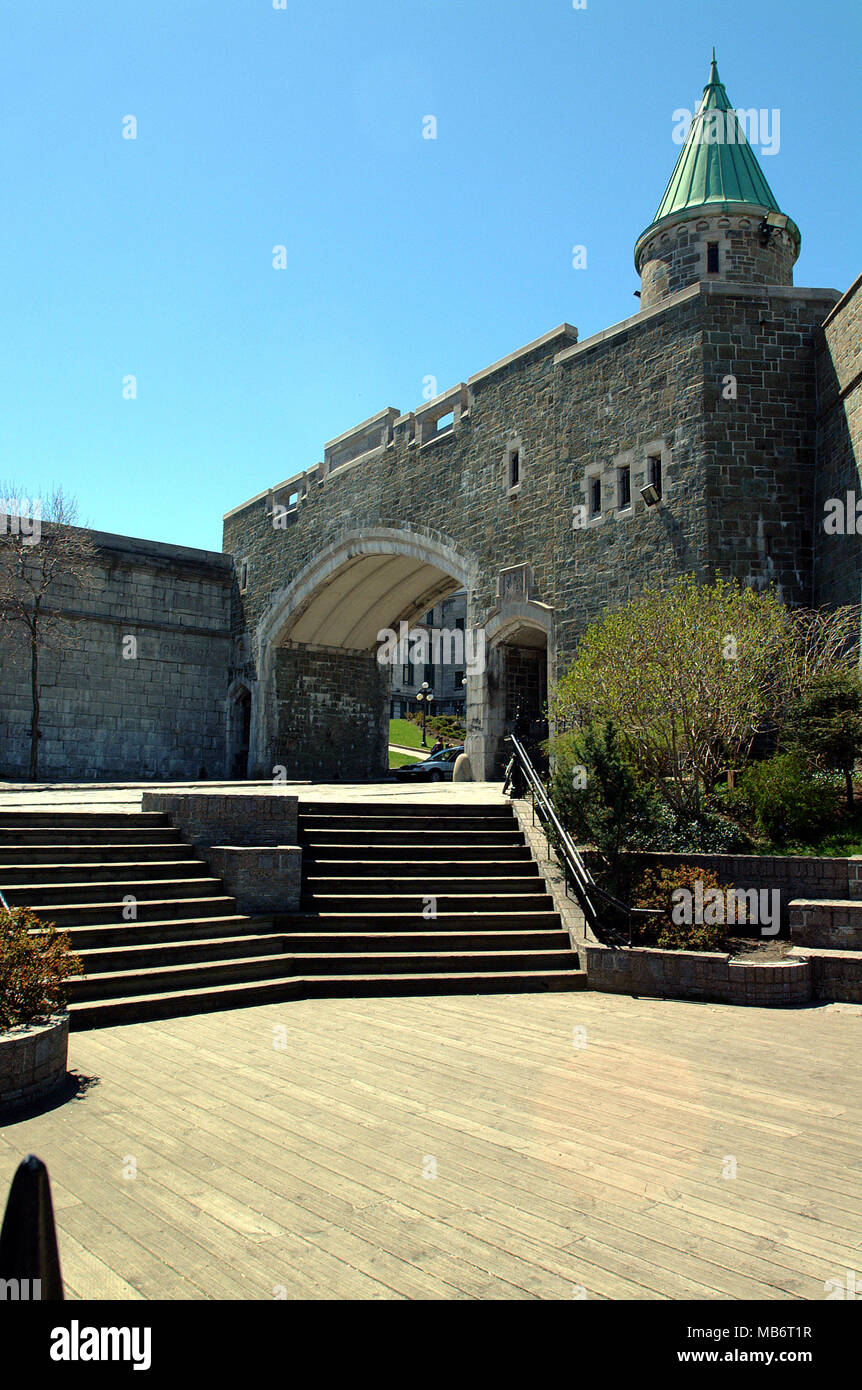 A view of the St John gate on a sunny day in Quebec City, a World ...