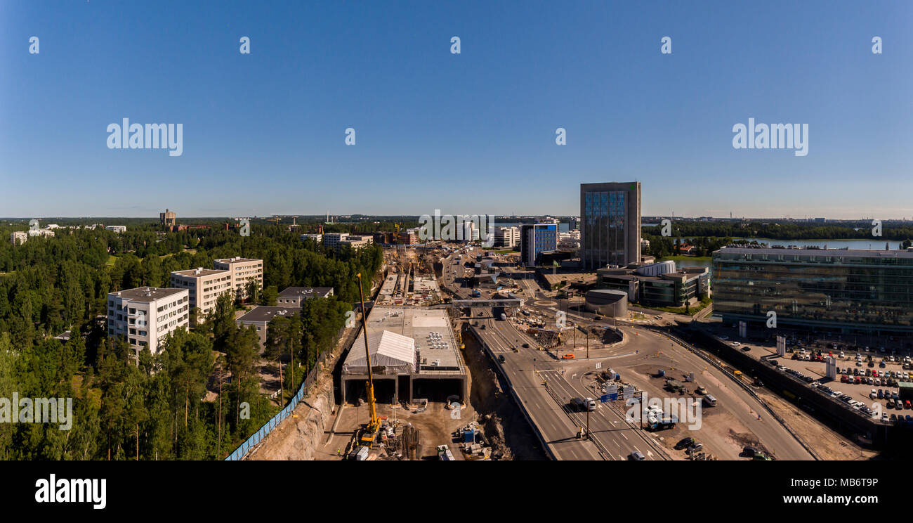Construction of Kehä I in Keilaniemi Stock Photo - Alamy