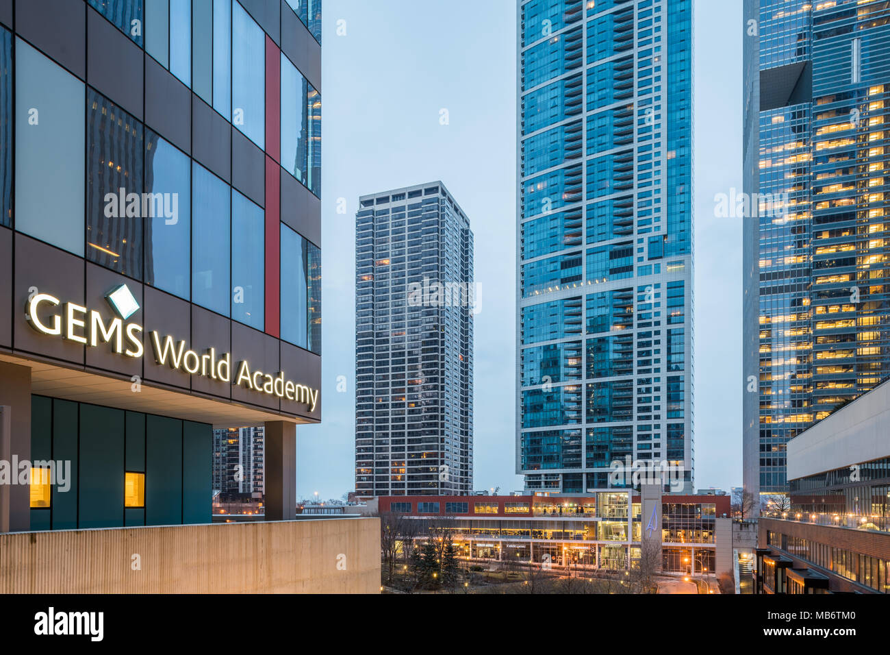 Highrise residential buildings in the Lake Shore East neighborhood ...