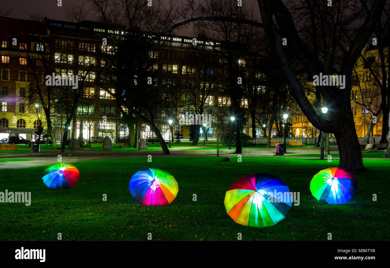 umbrella art project Stock Photo - Alamy