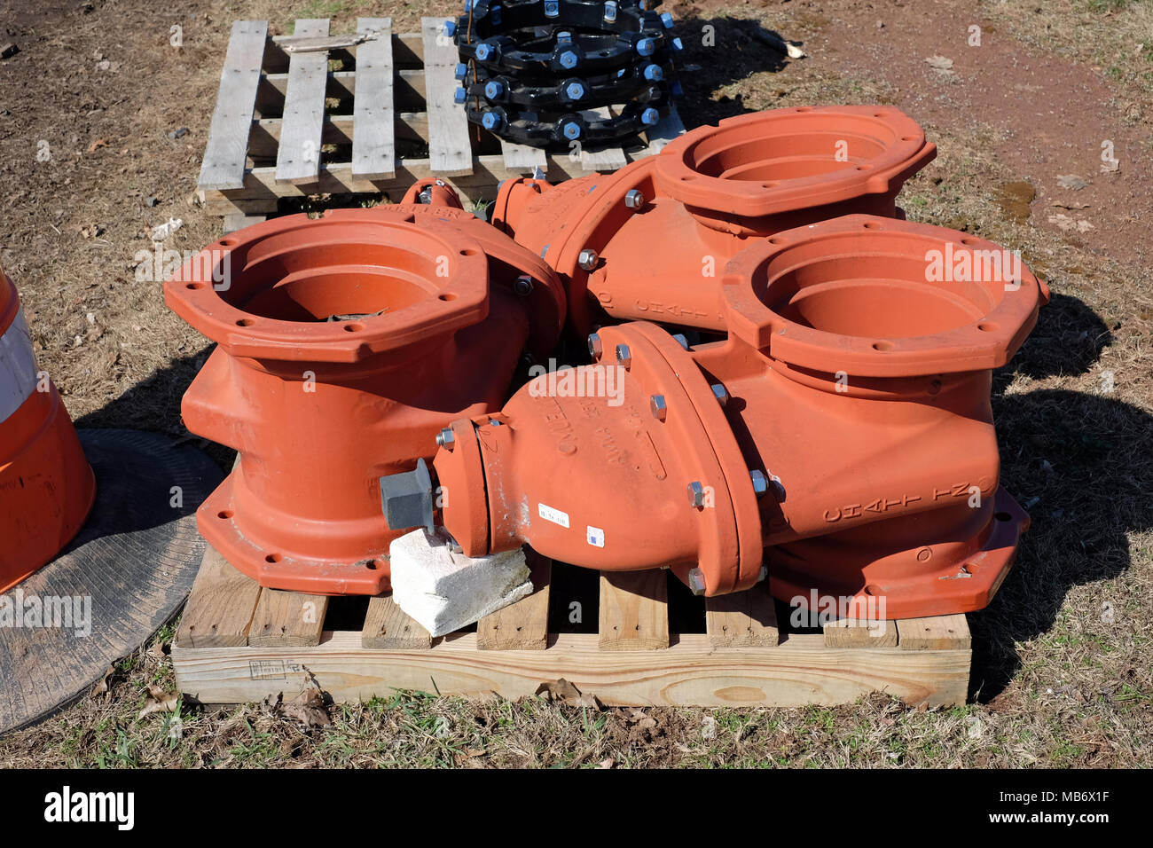 Sewer pipe parts Stock Photo - Alamy